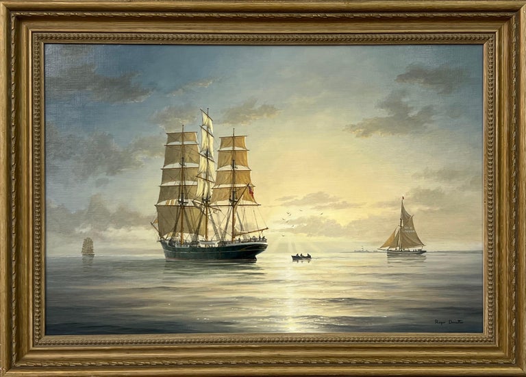 Maritime Seascape Painting of the South Coast of England by 20th ...