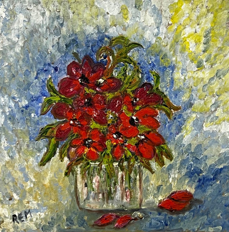 Expressive Still Life Painting Red Rose Flowers 'Red for Love' by ...