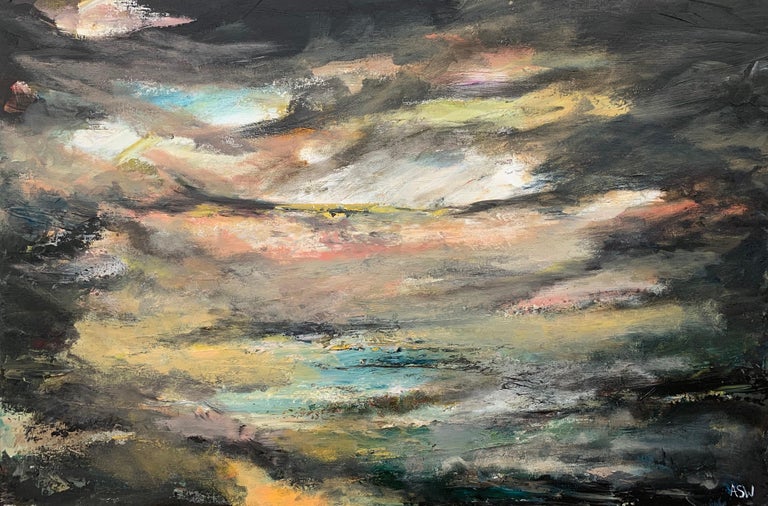 Dark Atmospheric Abstract Landscape Painting of the English Countryside ...