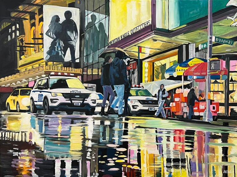 Neon Reflections in the New York City Rain by Contemporary British ...