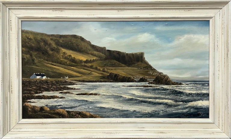 Atlantic Ocean Shoreline Seascape Painting of Causeway Coast in North ...
