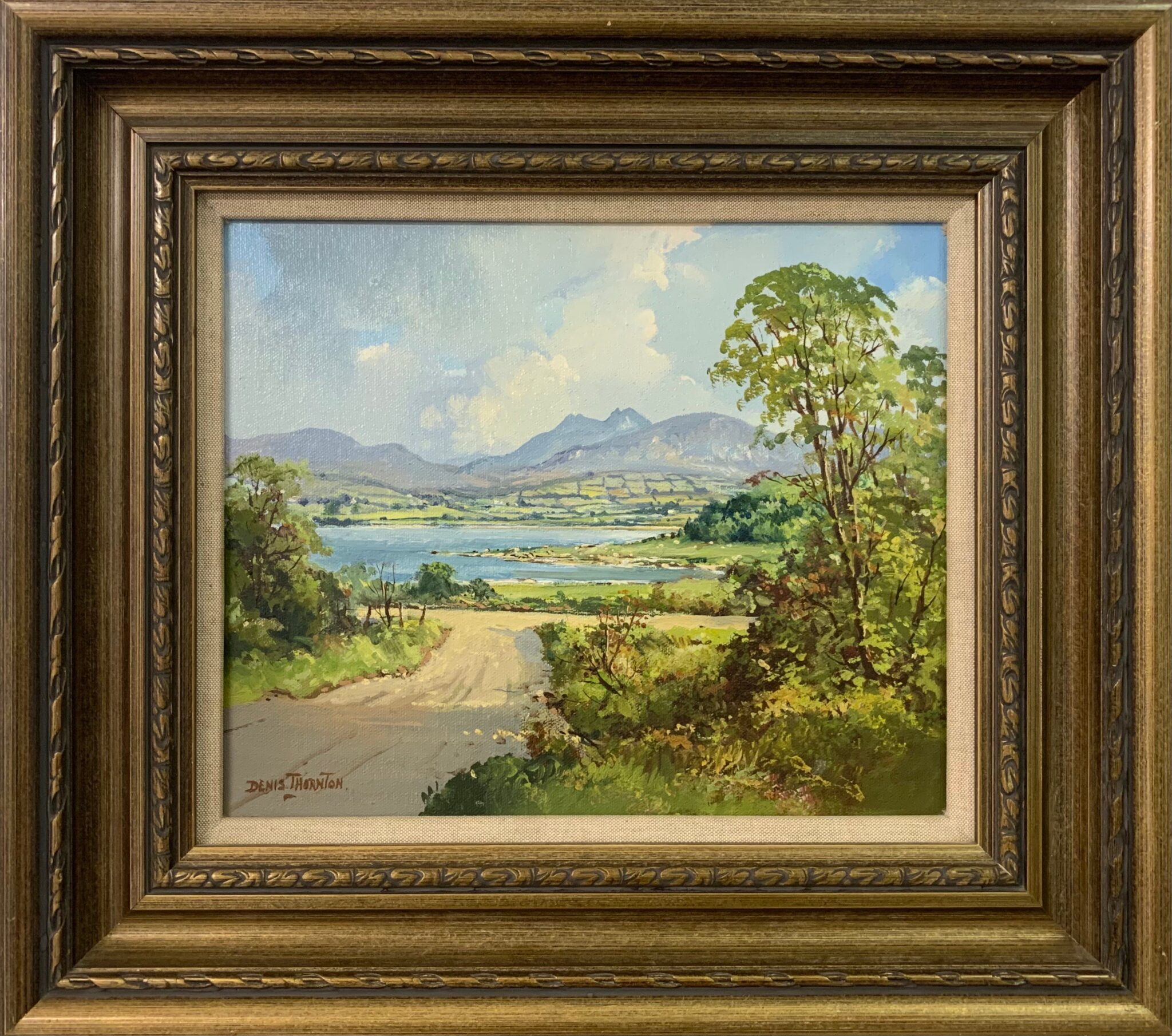 20th Century River Landscape Oil Painting – Ascot Studios