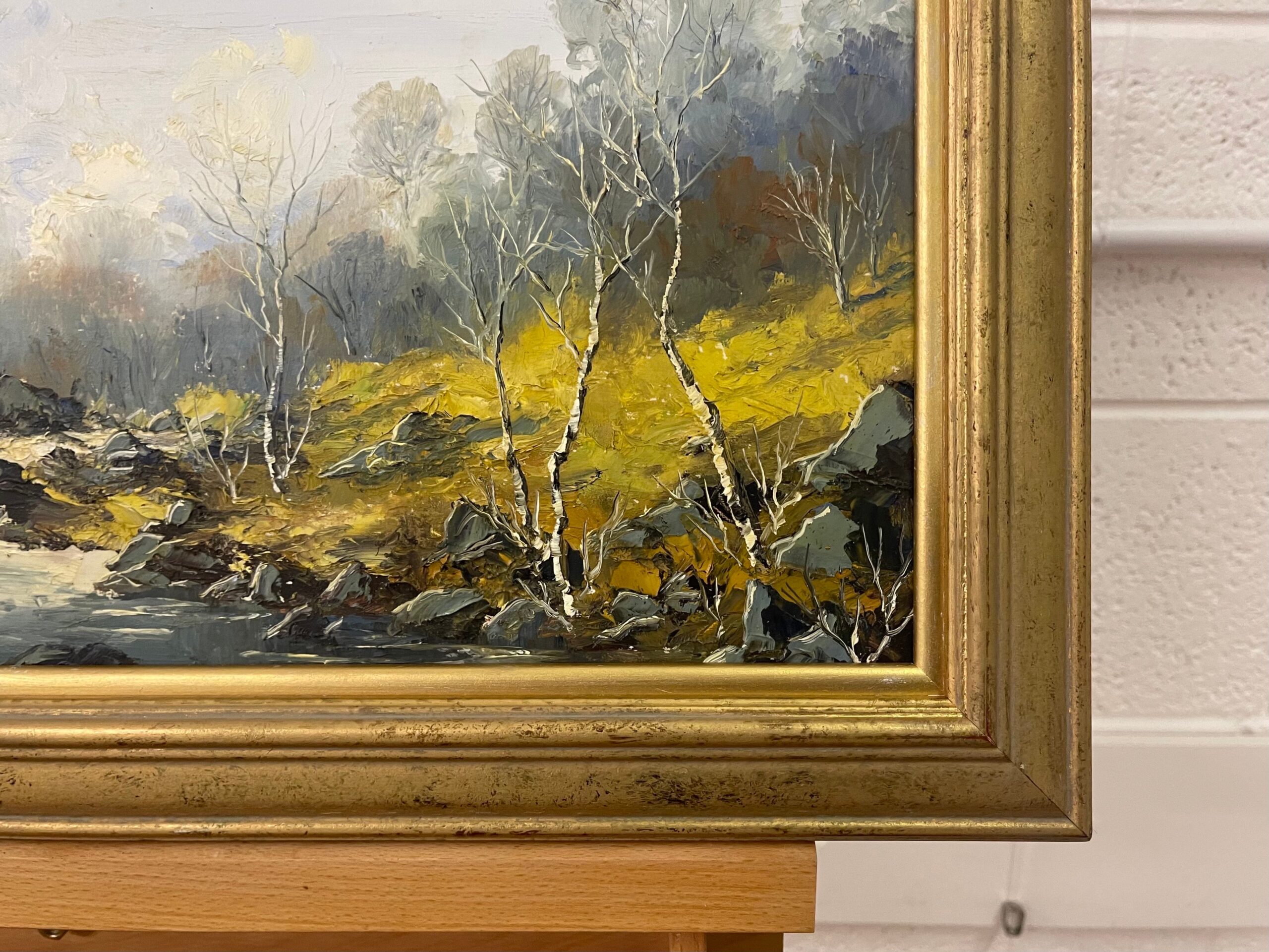 Welsh River Landscape with Birch Trees Oil Painting – Ascot Studios