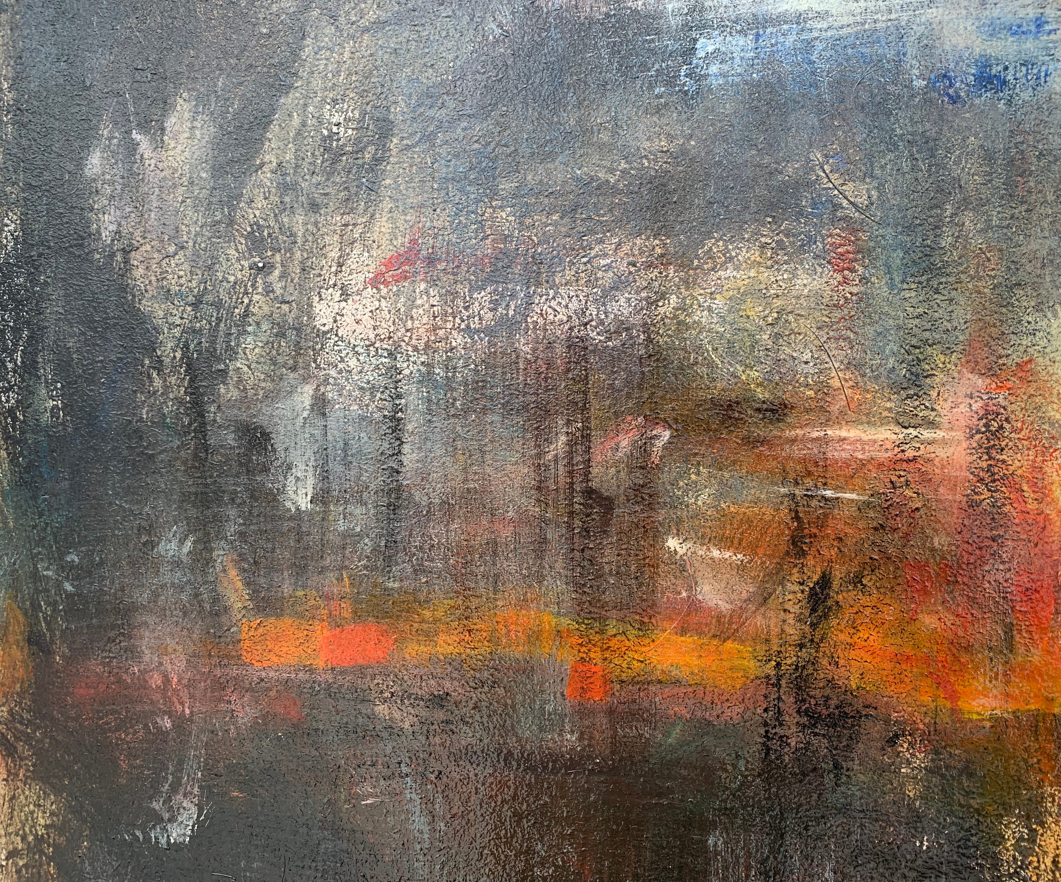 Early Triptych Abstract Forest Landscape Painting by British Urban ...